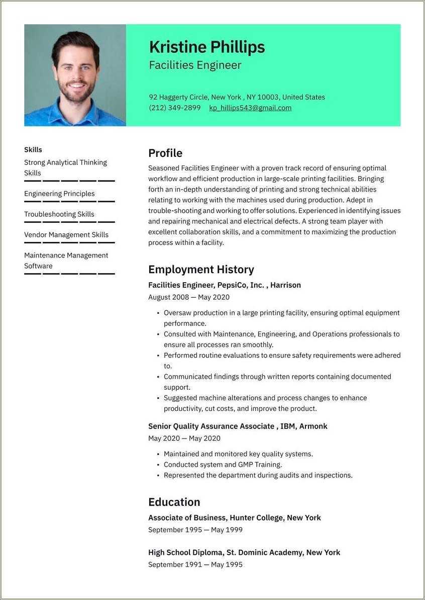 Objective For Facility Manager Resume Resume Example Gallery