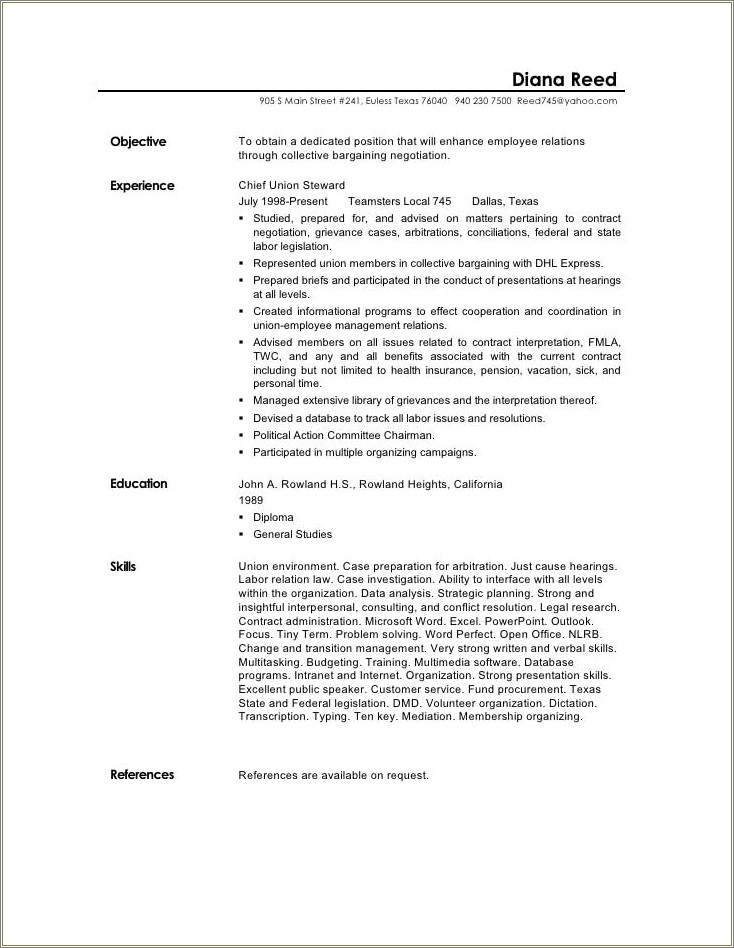Resume Objective Examples For General Labor Resume Example Gallery