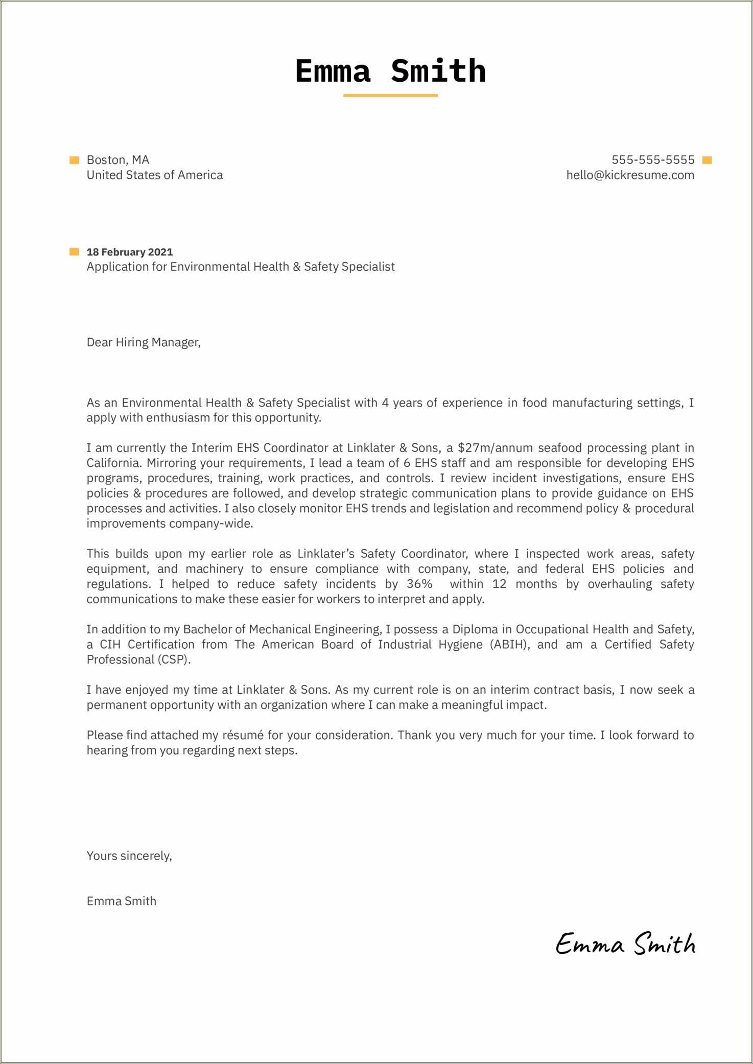 Occupational Health And Safety Resume Cover Letter Resume Example Gallery occupational-health-and-safety-resume-cover-letter-resume-example-gallery