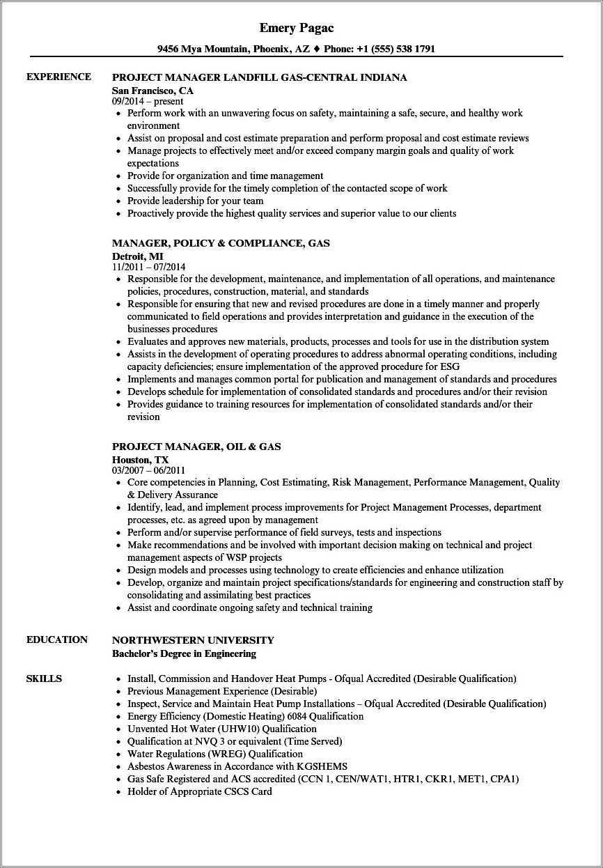 Oil And Gas Industry Project Manager Resume Resume Example Gallery oil-and-gas-industry-project-manager-resume-resume-example-gallery