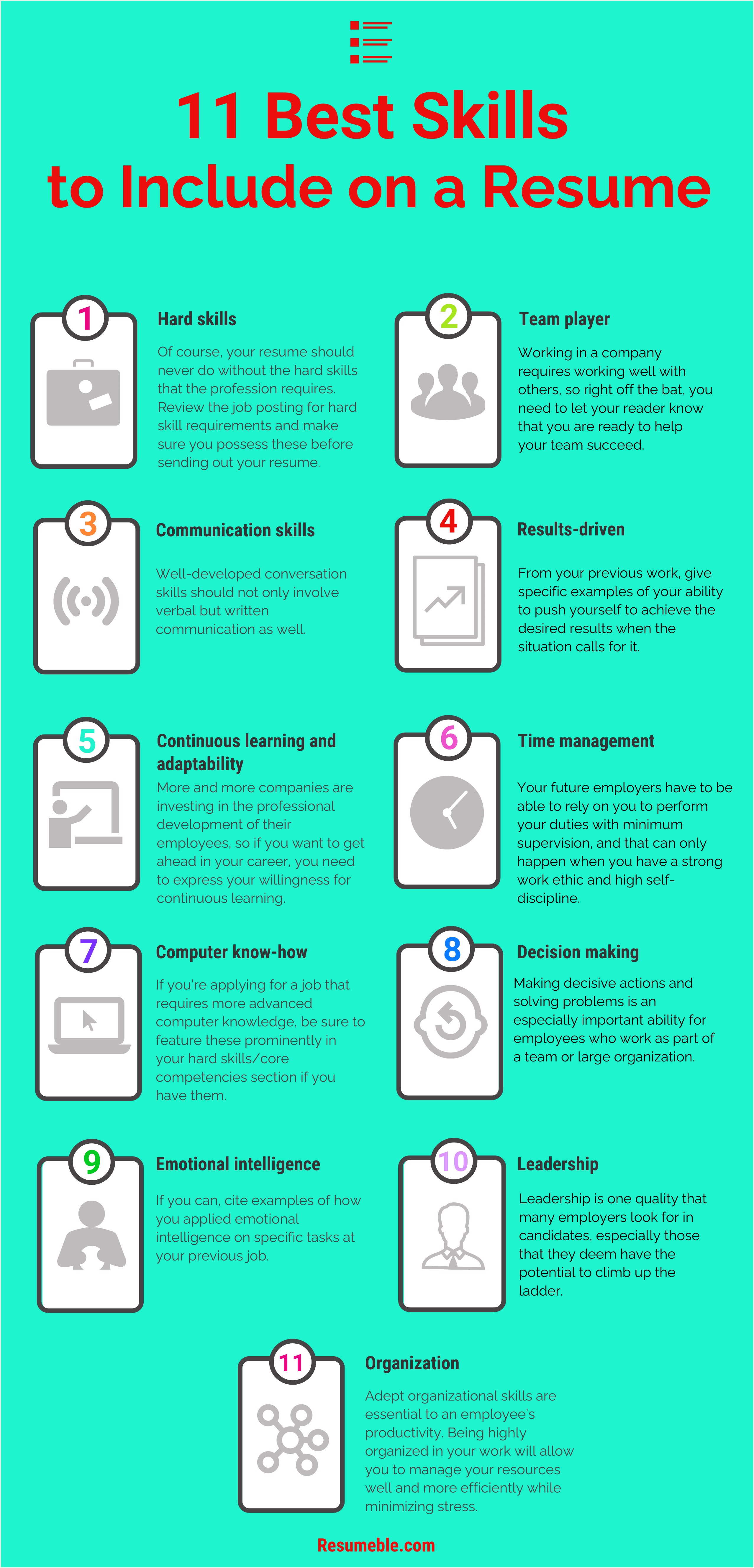 Perfect Skills For A Resume Resume Example Gallery