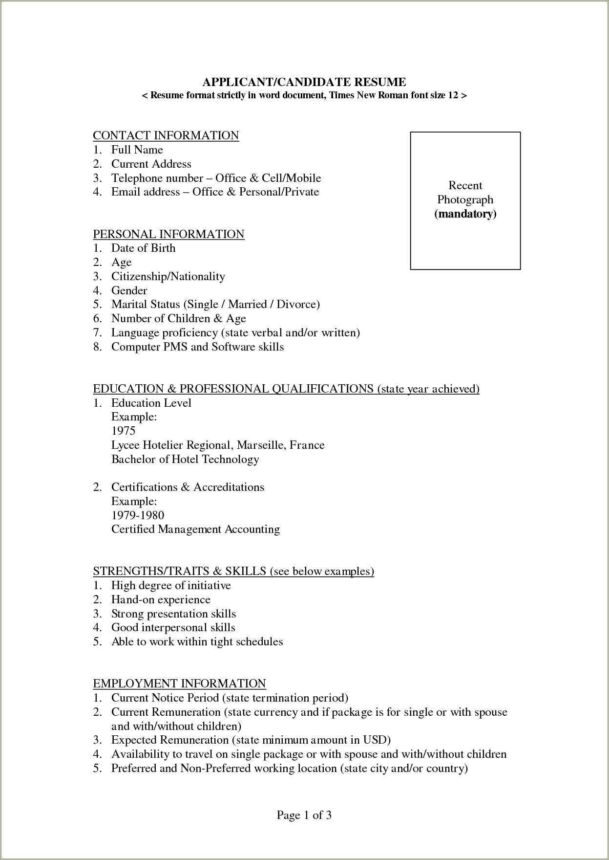 Personal Information In Resume Sample Pdf Resume Example Gallery