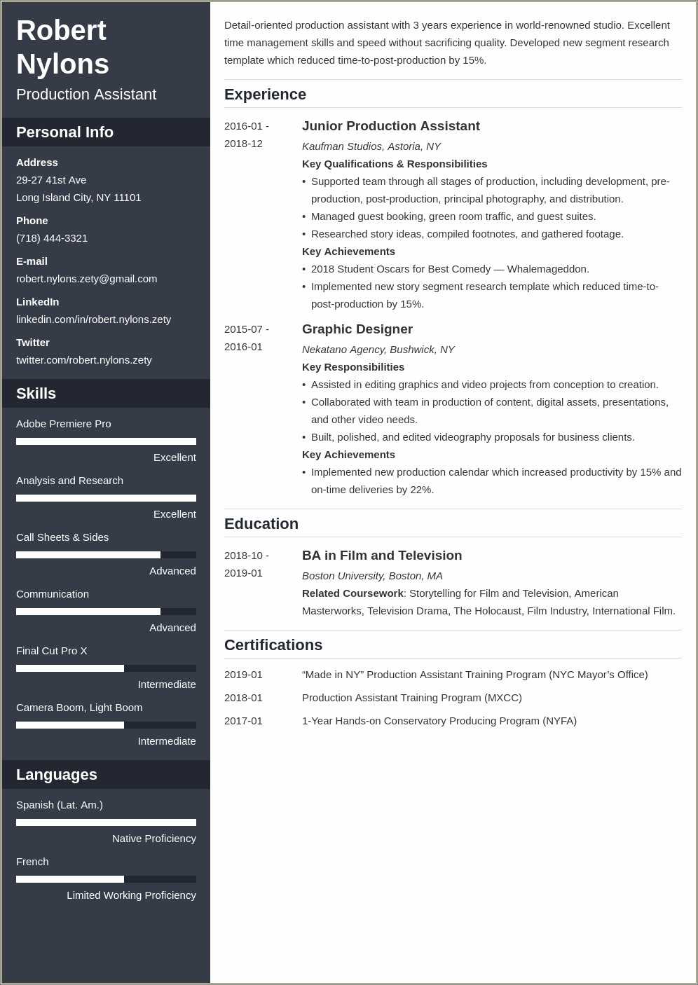 Portrait studio manager resume sample - gertcompu