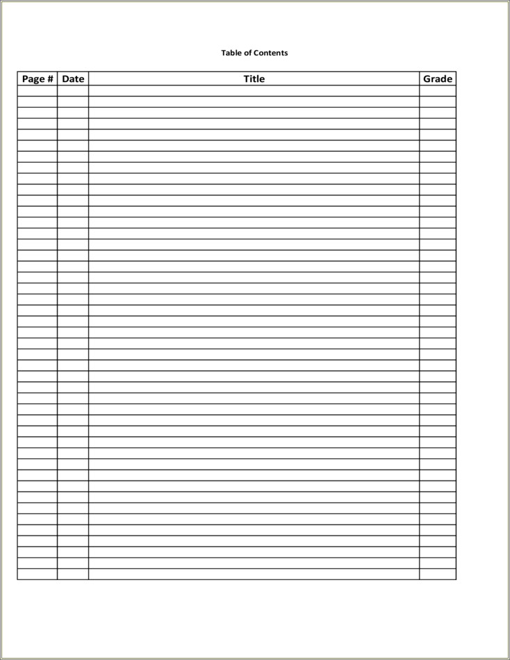 Printable Table Of Contents Template Resume Resume Example Gallery printable-table-of-contents-template-resume-resume-example-gallery