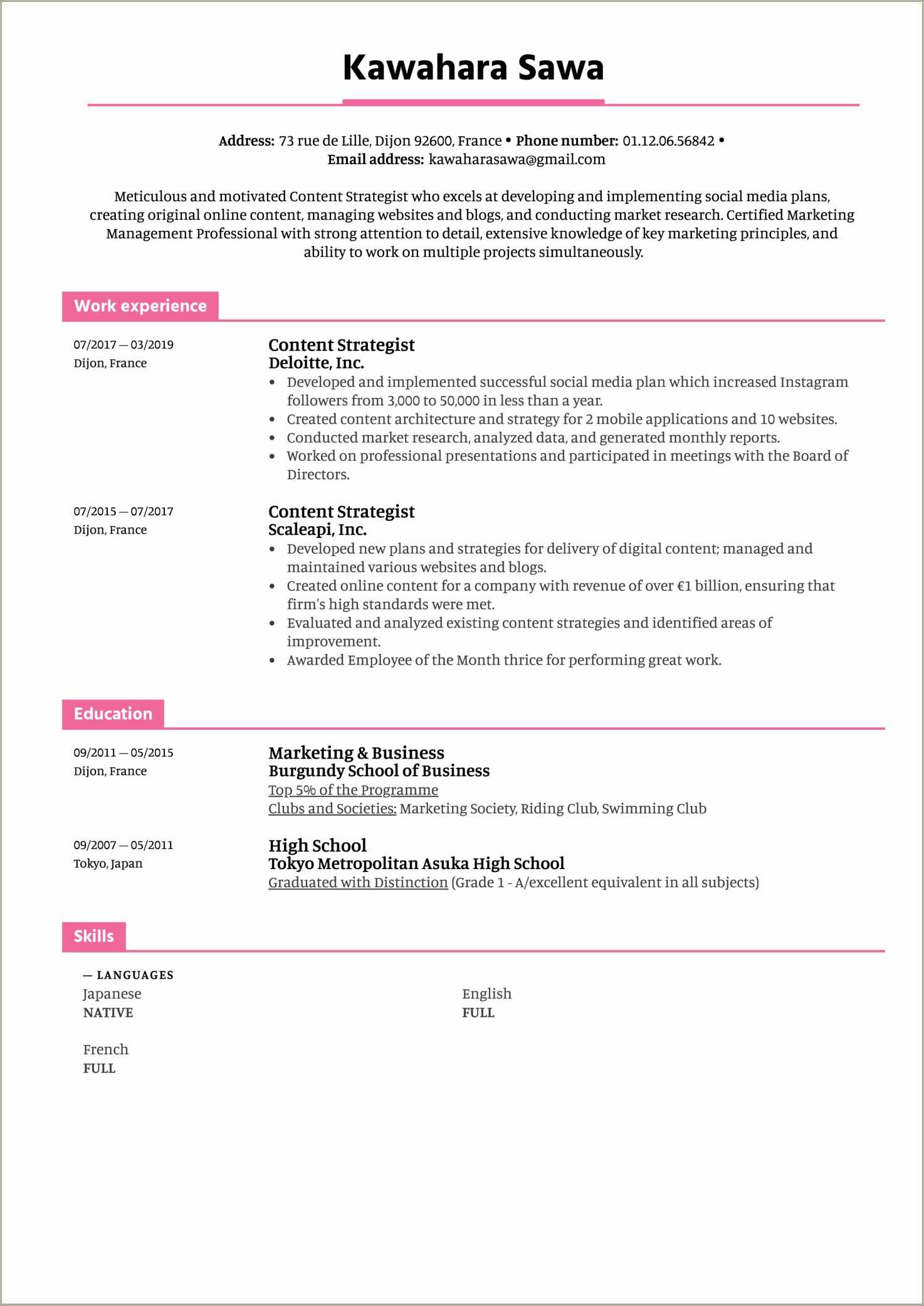 Product Manager Strategy Resume Example Resume Example Gallery Product Manager Strategy Resume Example Resume Example Gallery