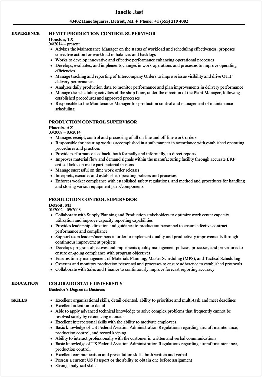 Sample Production Control Manager Resume Resume Example Gallery sample-production-control-manager-resume-resume-example-gallery