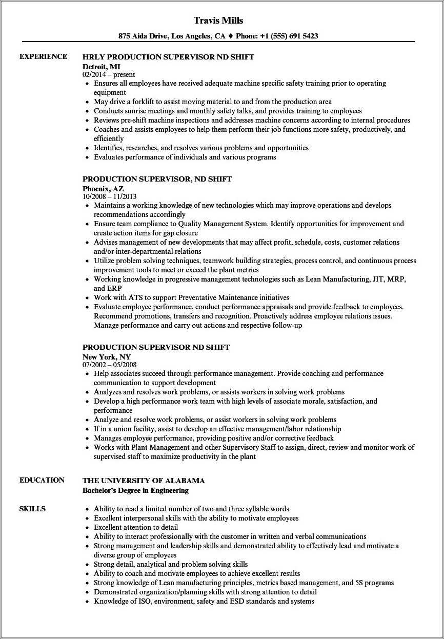 Production Supervisor Resume Objective Examples Resume Example Gallery production-supervisor-resume-objective-examples-resume-example-gallery