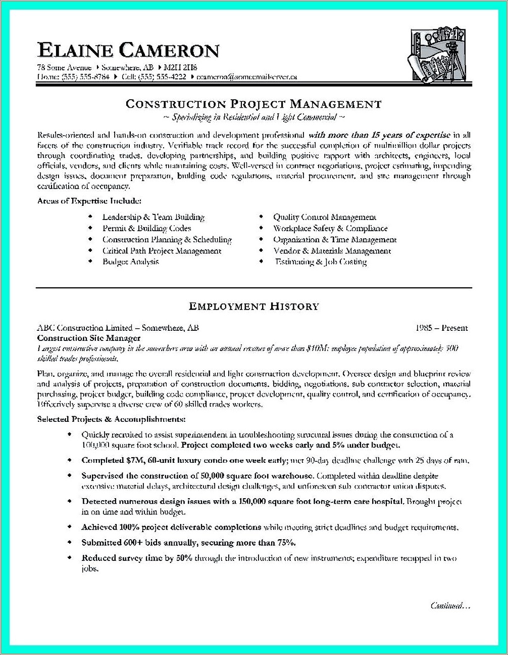 Project Management Resume Samples For Freshers