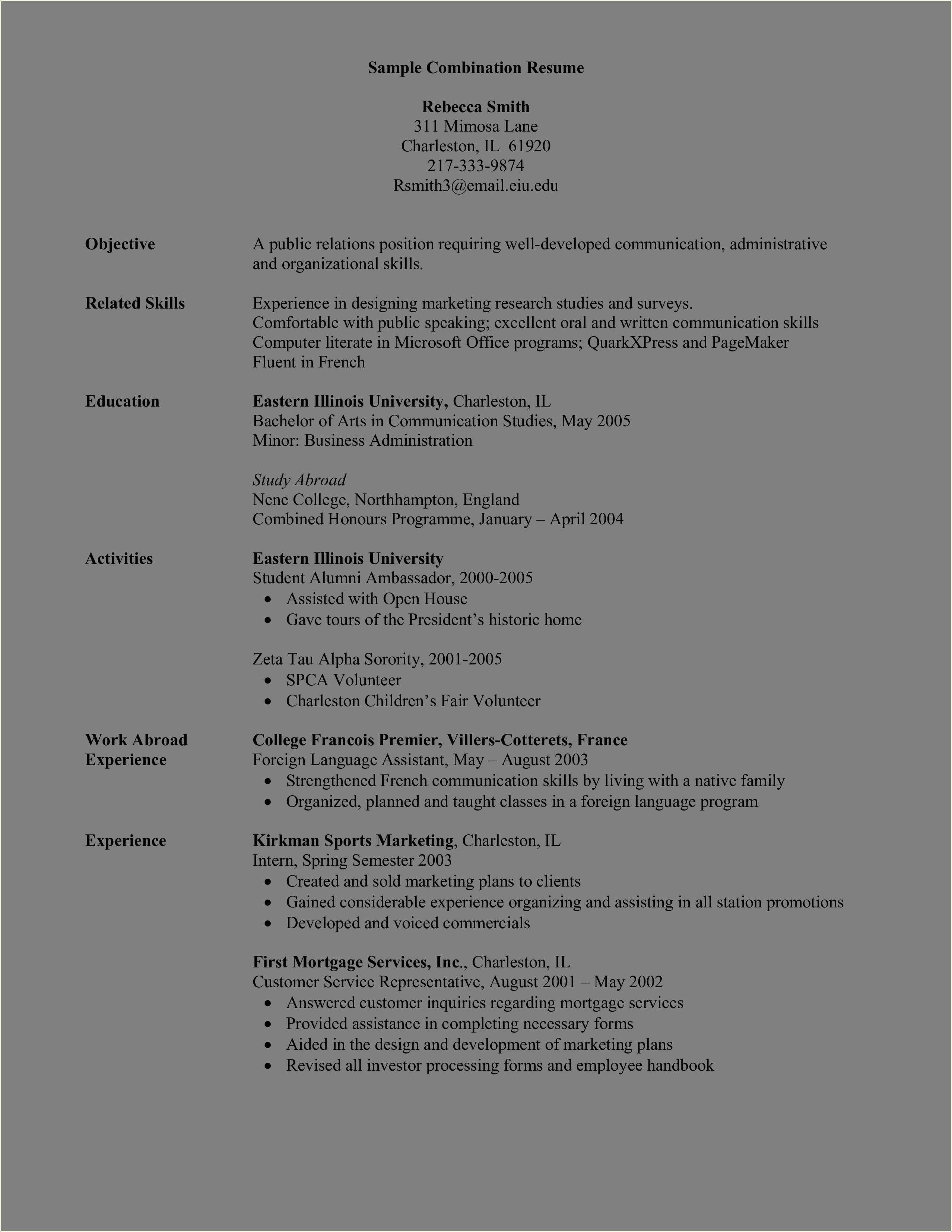 Public Service Resume Objective Examples Resume Example Gallery