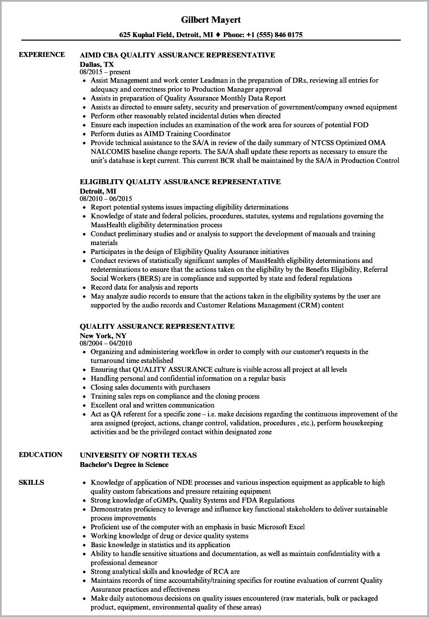 Qa Job Responsibilities Resume Examples Resume Example Gallery qa-job-responsibilities-resume-examples-resume-example-gallery