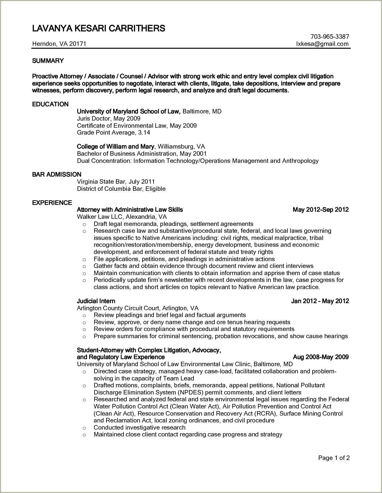 Estate Planning Attorney Resume Sample - Resume Example Gallery