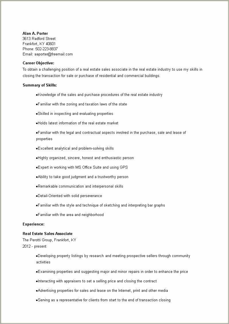 Real Estate Sales Resume Examples Resume Example Gallery real-estate-sales-resume-examples-resume-example-gallery