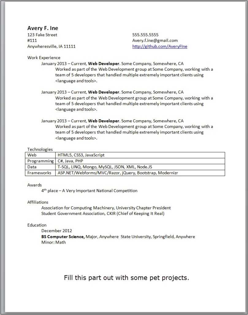 Reddit Best Computer Science Resume Resume Example Gallery