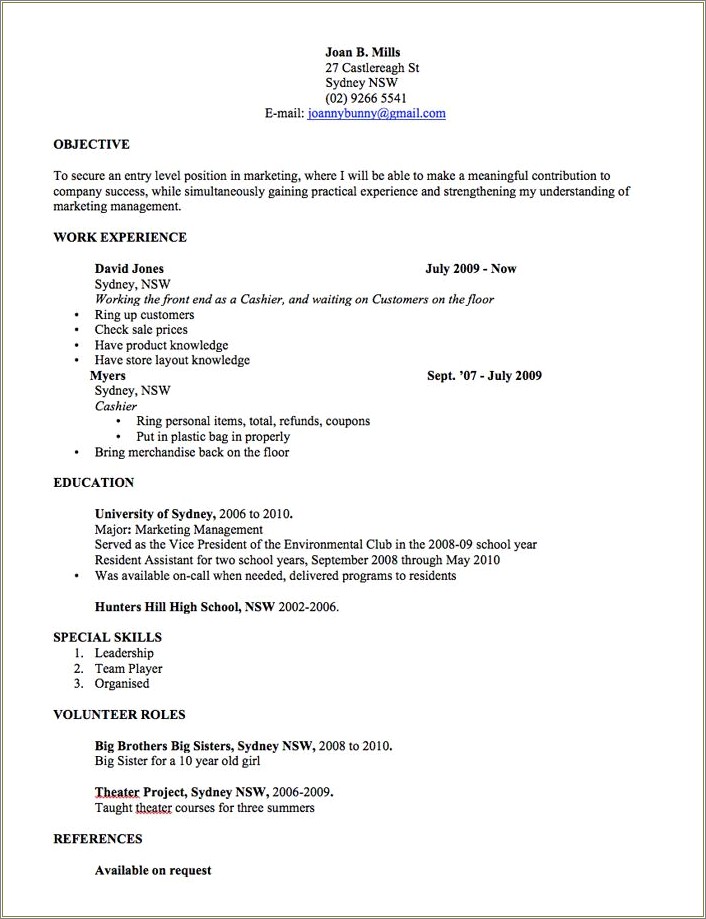 References Sample On A Resume - Resume Example Gallery