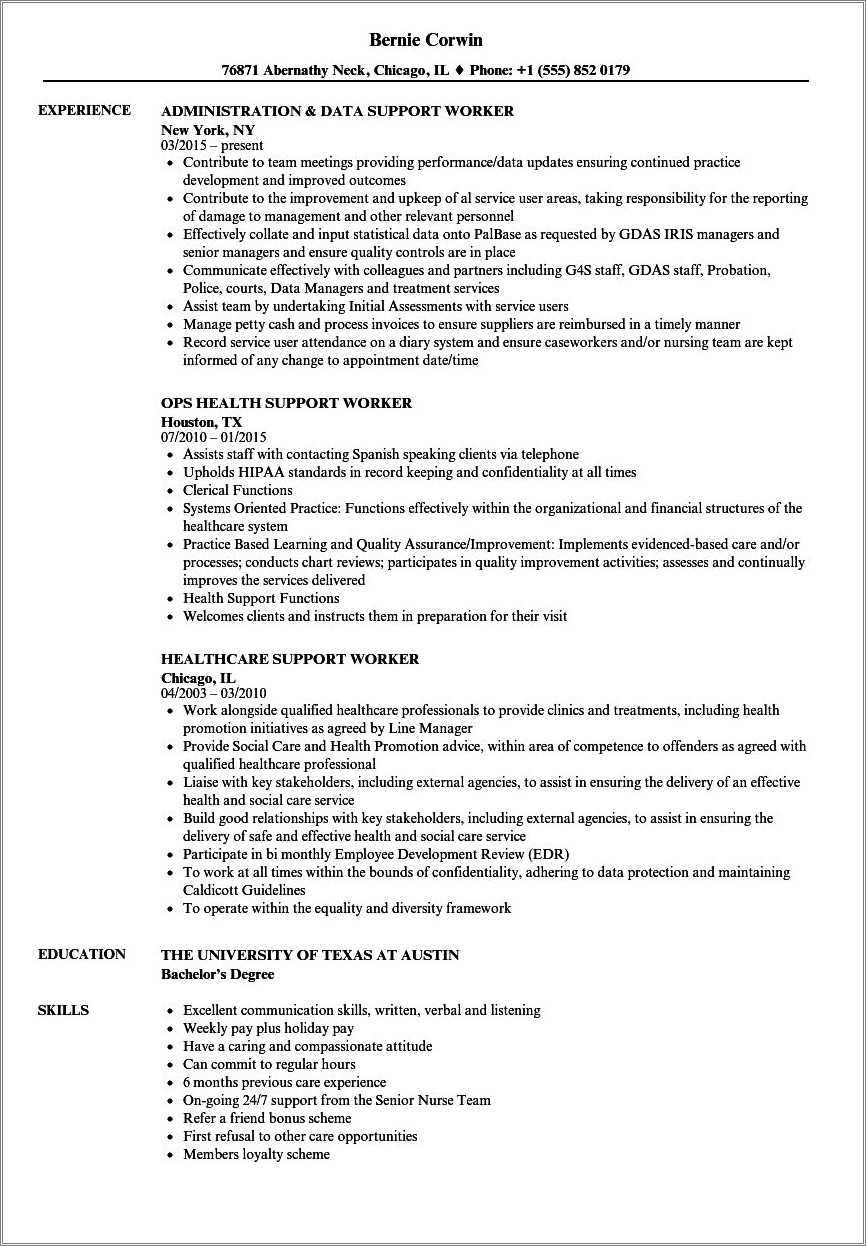 Respite Care Worker Job Description Resume Resume Example Gallery