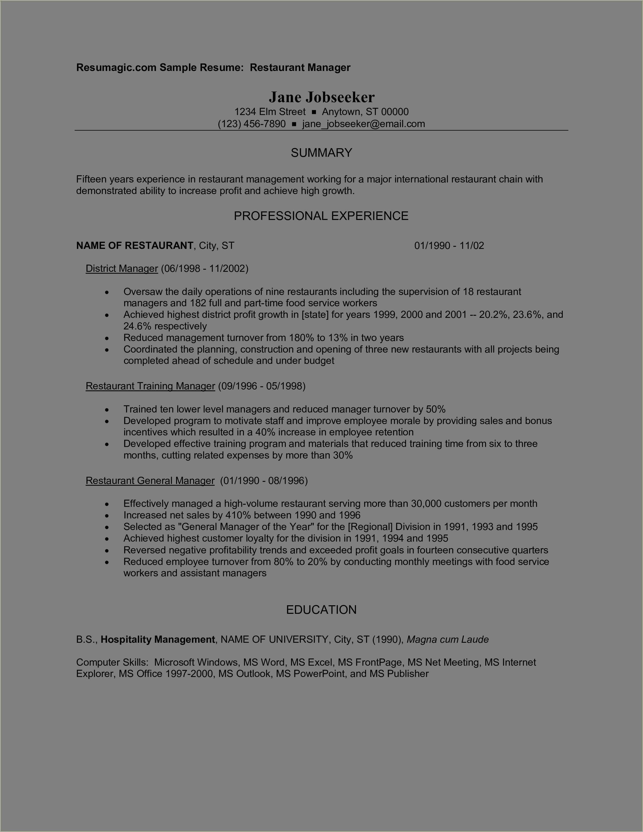 Restaurant District Manager Resume Examples Resume Example Gallery restaurant-district-manager-resume-examples-resume-example-gallery