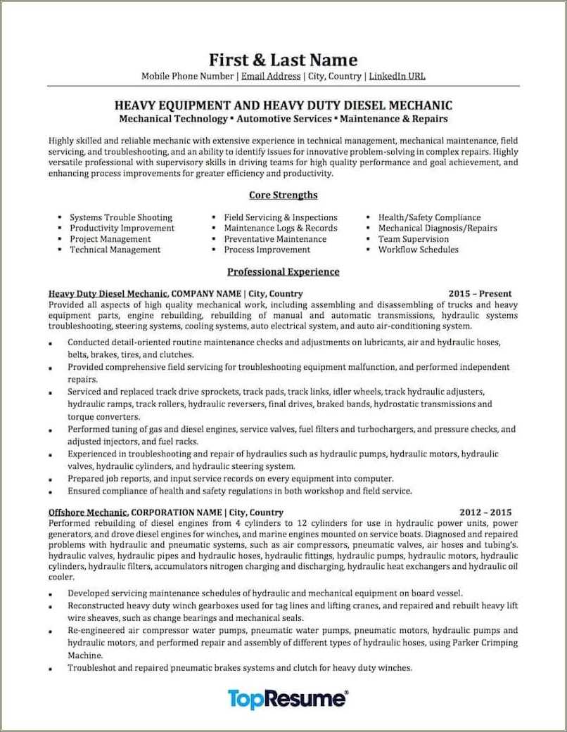 Resume Example For Mechanical Maintenance Resume Example Gallery resume-example-for-mechanical-maintenance-resume-example-gallery