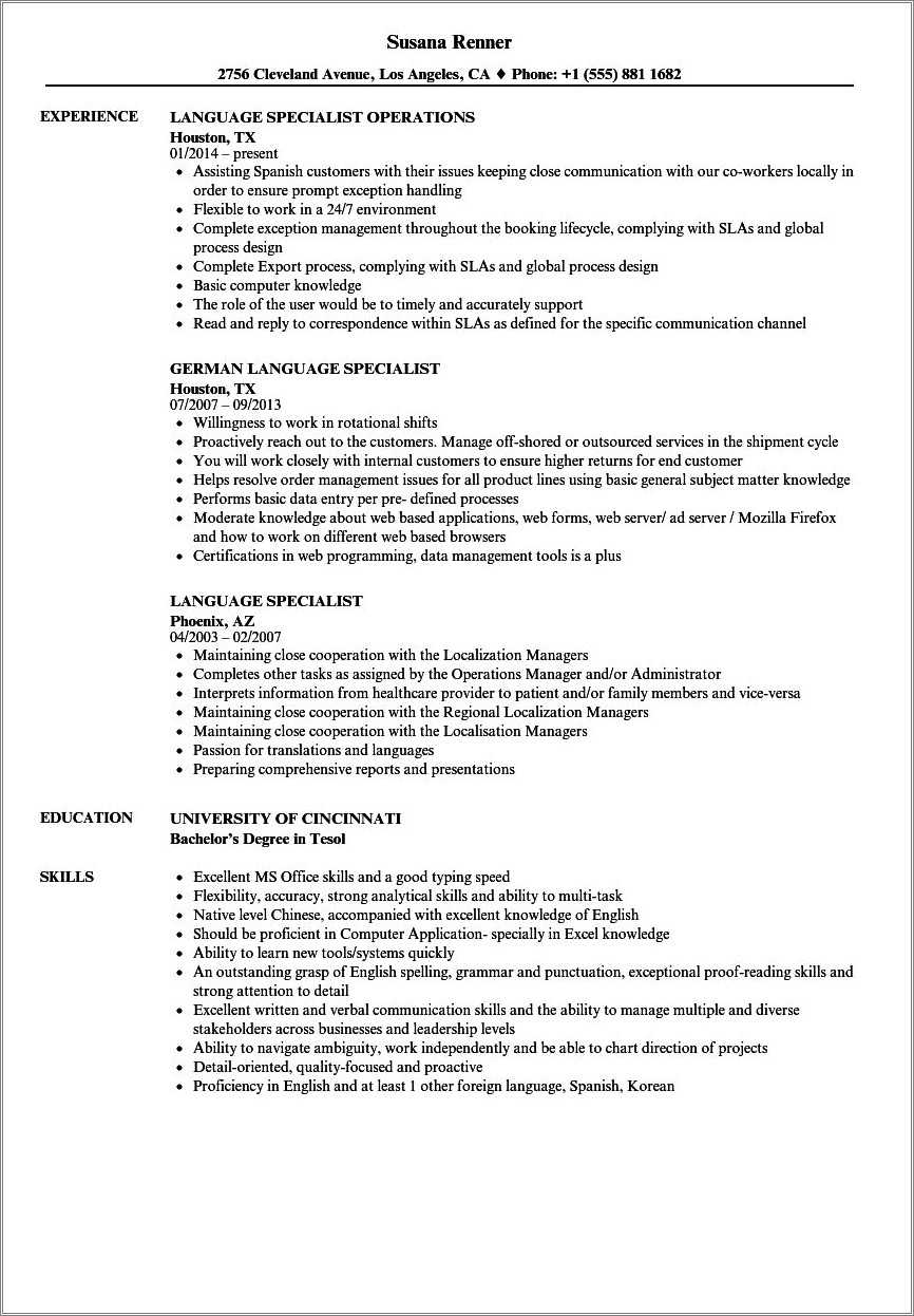 Ehere To Put Native Language On Resume Resume Example Gallery Ehere To Put Native Language On Resume Resume Example Gallery