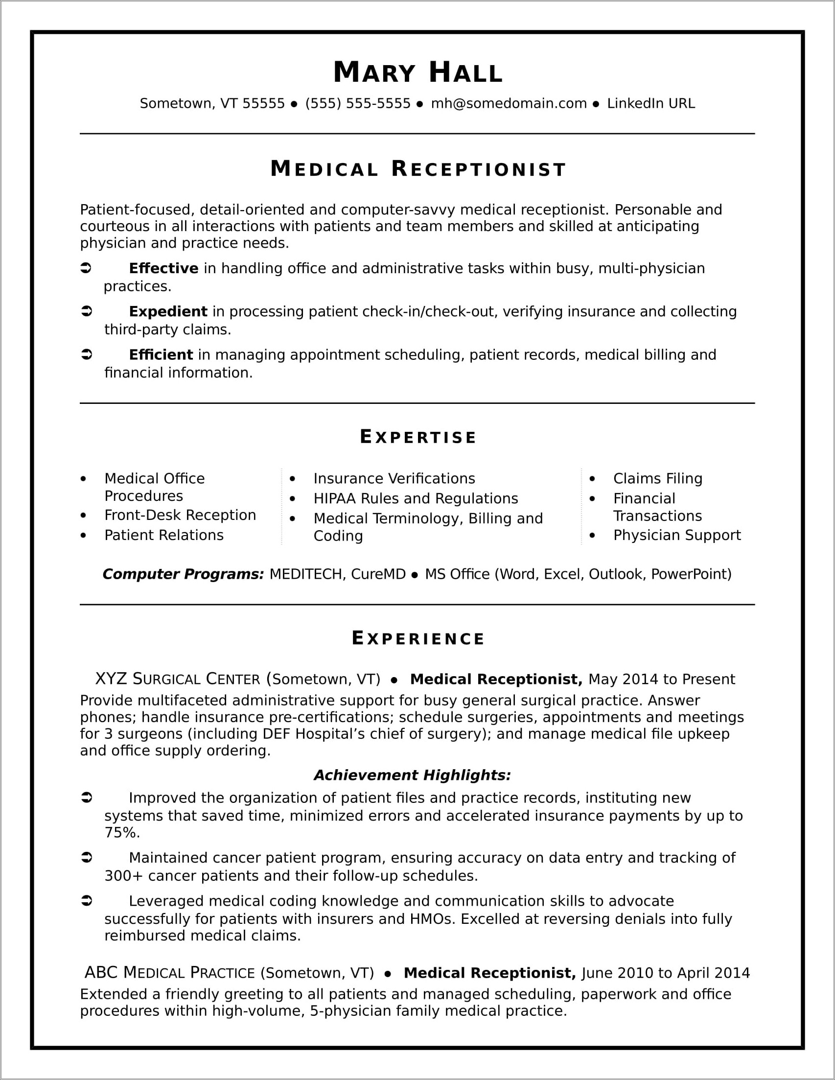 resume-examples-for-medical-secretary-resume-example-gallery
