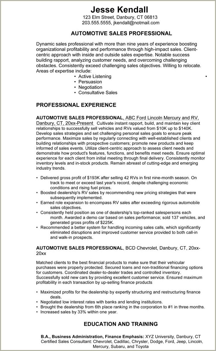 Used Car Salesman Resume Sample Resume Example Gallery used-car-salesman-resume-sample-resume-example-gallery