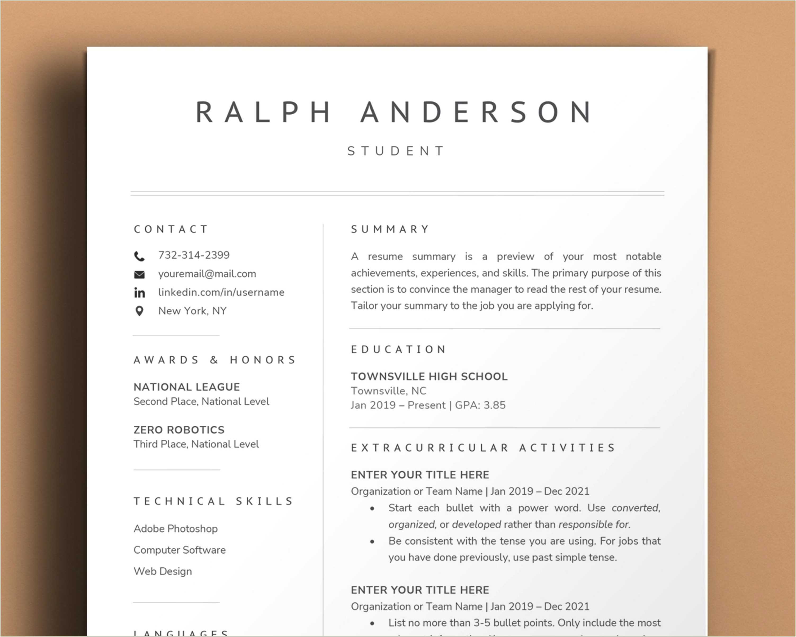 resume-for-highschool-graduates-little-experience-resume-example-gallery