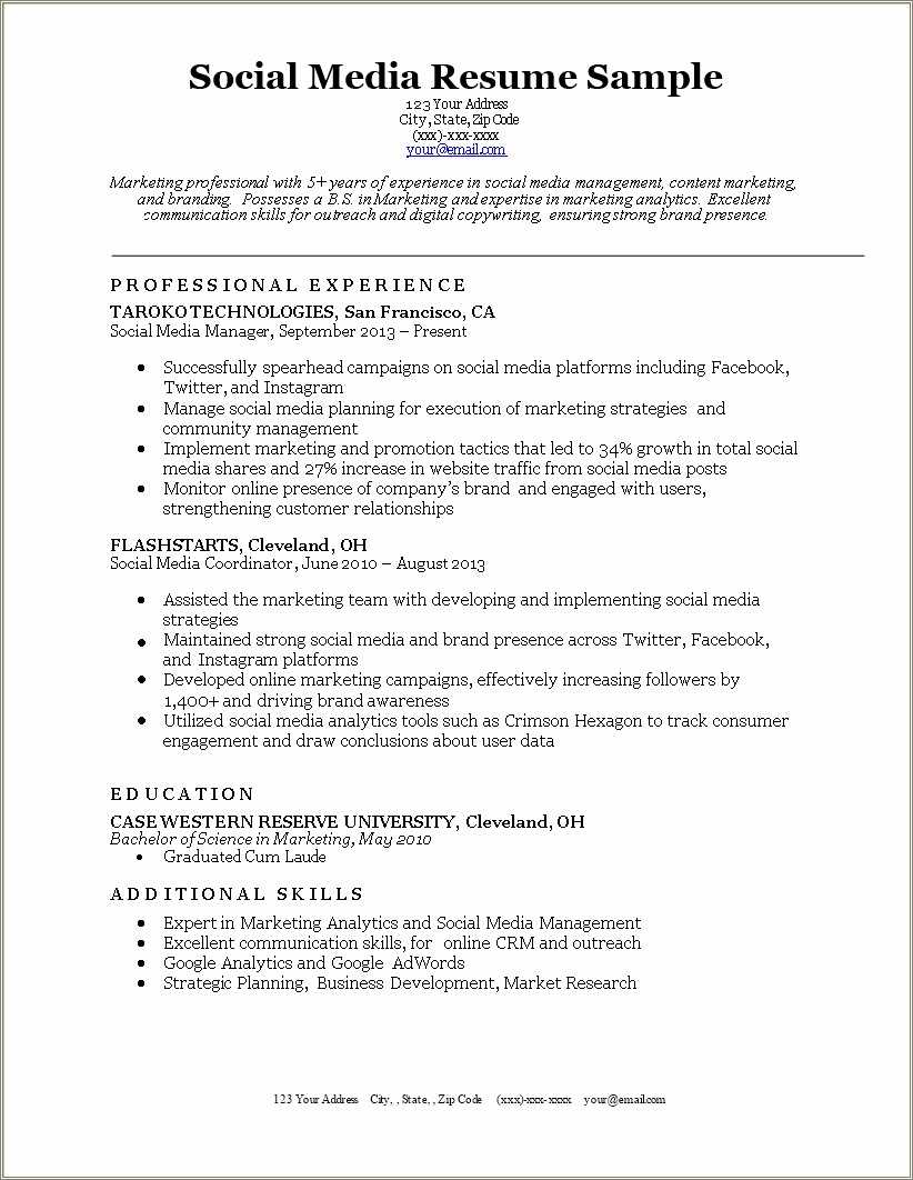 Resume For Social Media Skills Resume Example Gallery resume-for-social-media-skills-resume-example-gallery