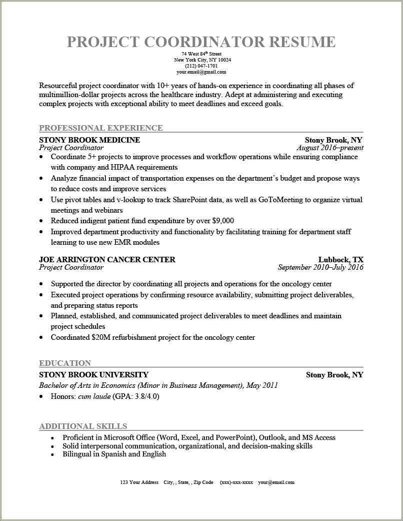 Resume Examples Of Creating Scheduling Coordinator Resume Example Gallery resume-examples-of-creating-scheduling-coordinator-resume-example-gallery