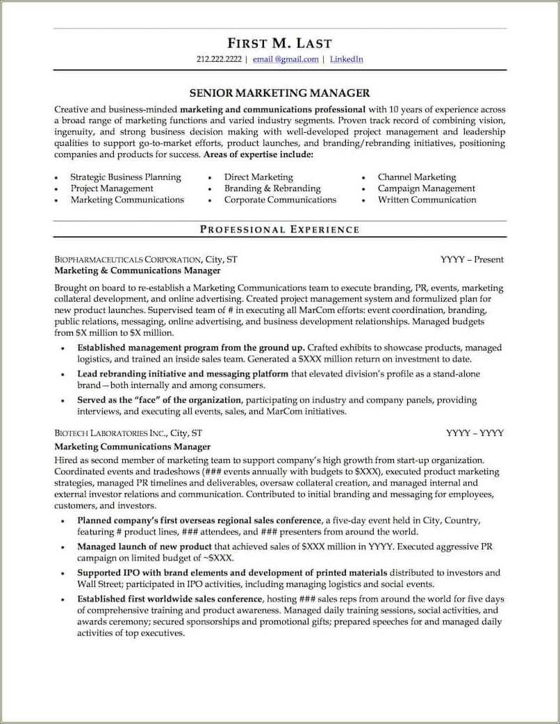 Resume Opening Statement For Management Resume Example Gallery