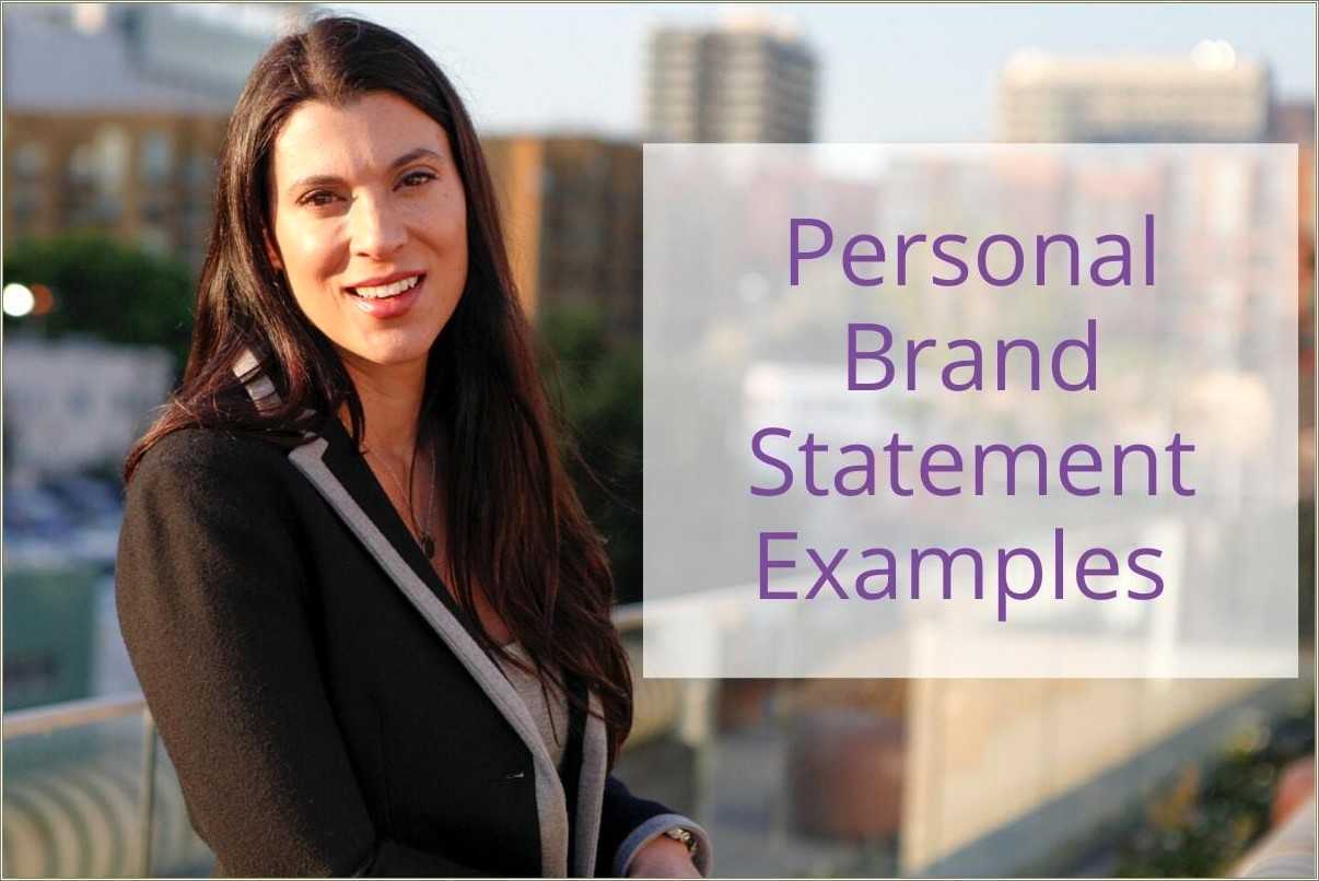 Resume Personal Brand Statement Examples Resume Example Gallery