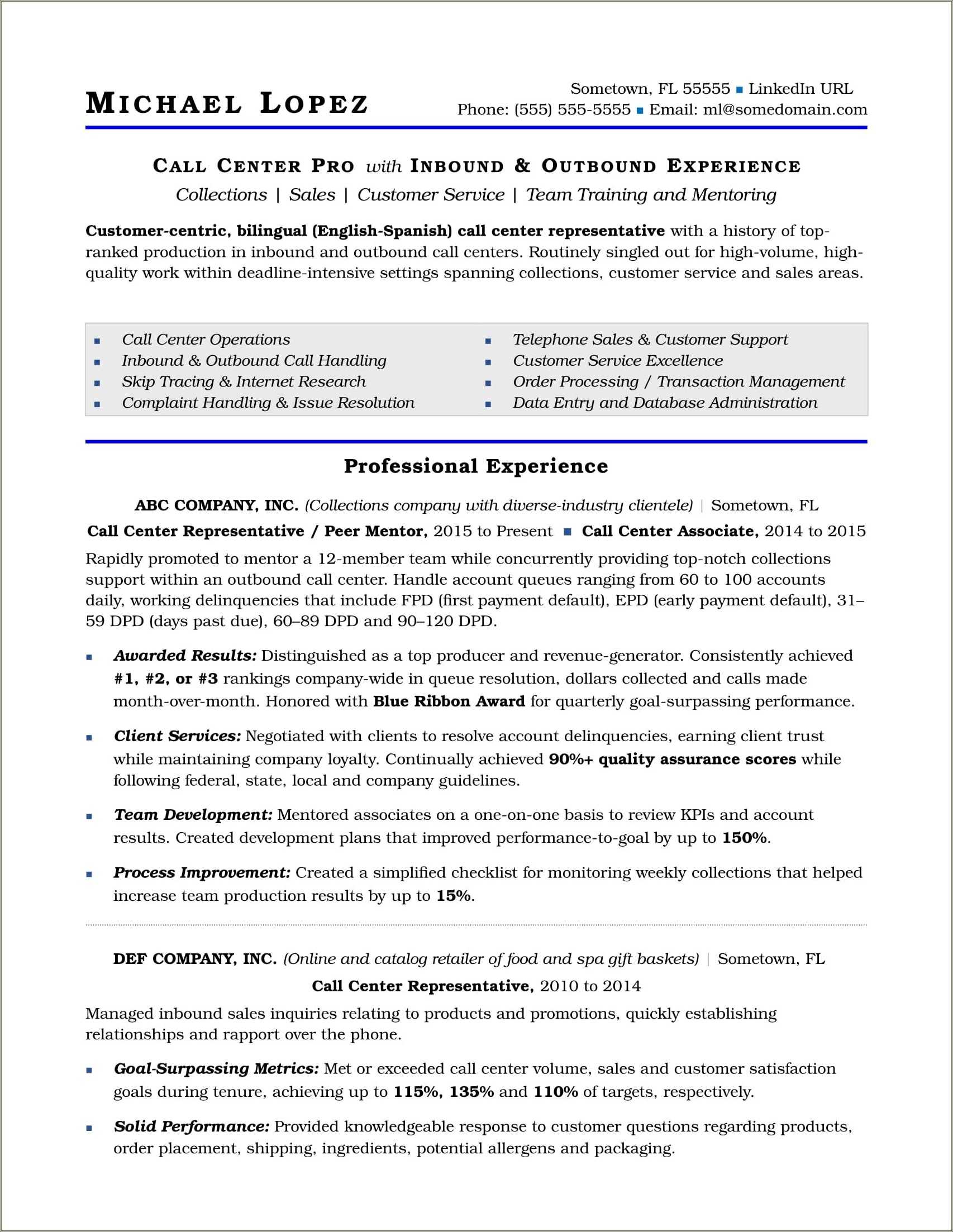 Resume Samples Call Center Job Resume Example Gallery resume-samples-call-center-job-resume-example-gallery