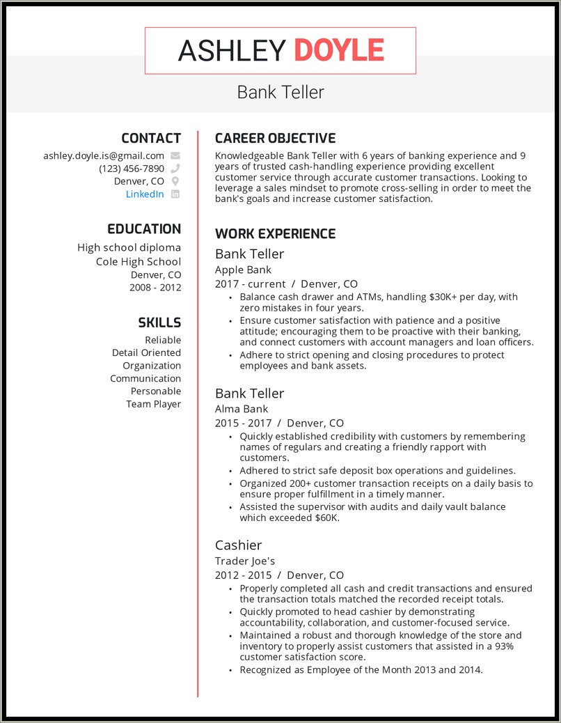 Cash Handling Job Description For Resume Resume Example Gallery