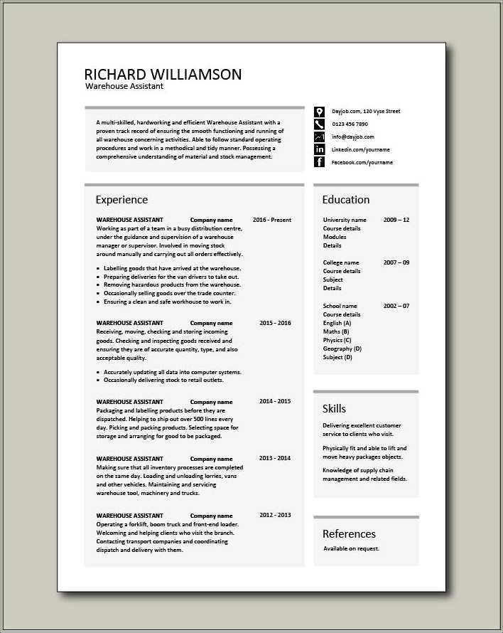 Resume Summary Examples Amazon Werehosue Resume Example Gallery resume-summary-examples-amazon-werehosue-resume-example-gallery