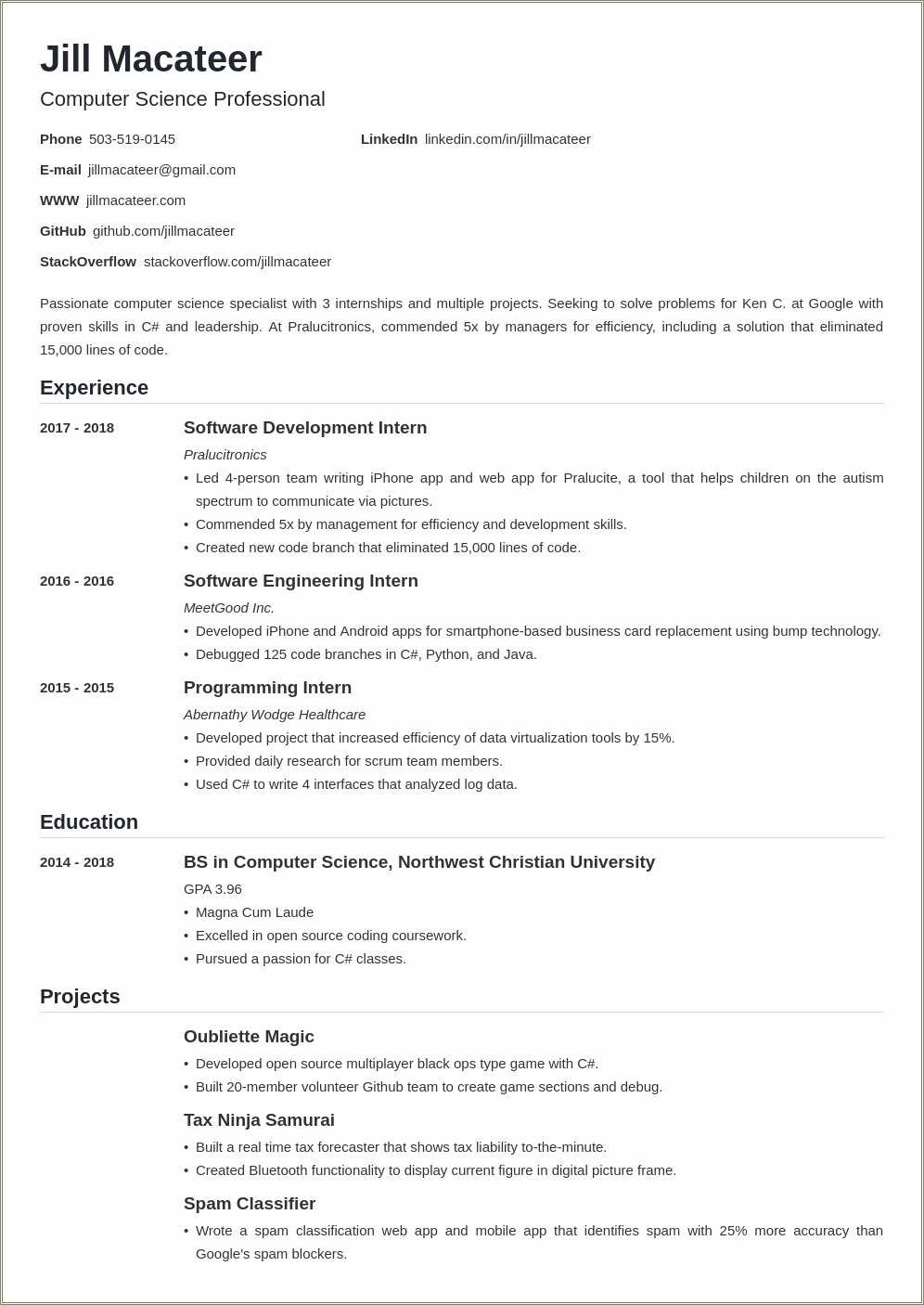 best-computer-science-resume-template-resume-example-gallery