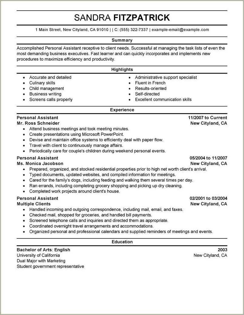 Personal Details In Resume Example Resume Example Gallery