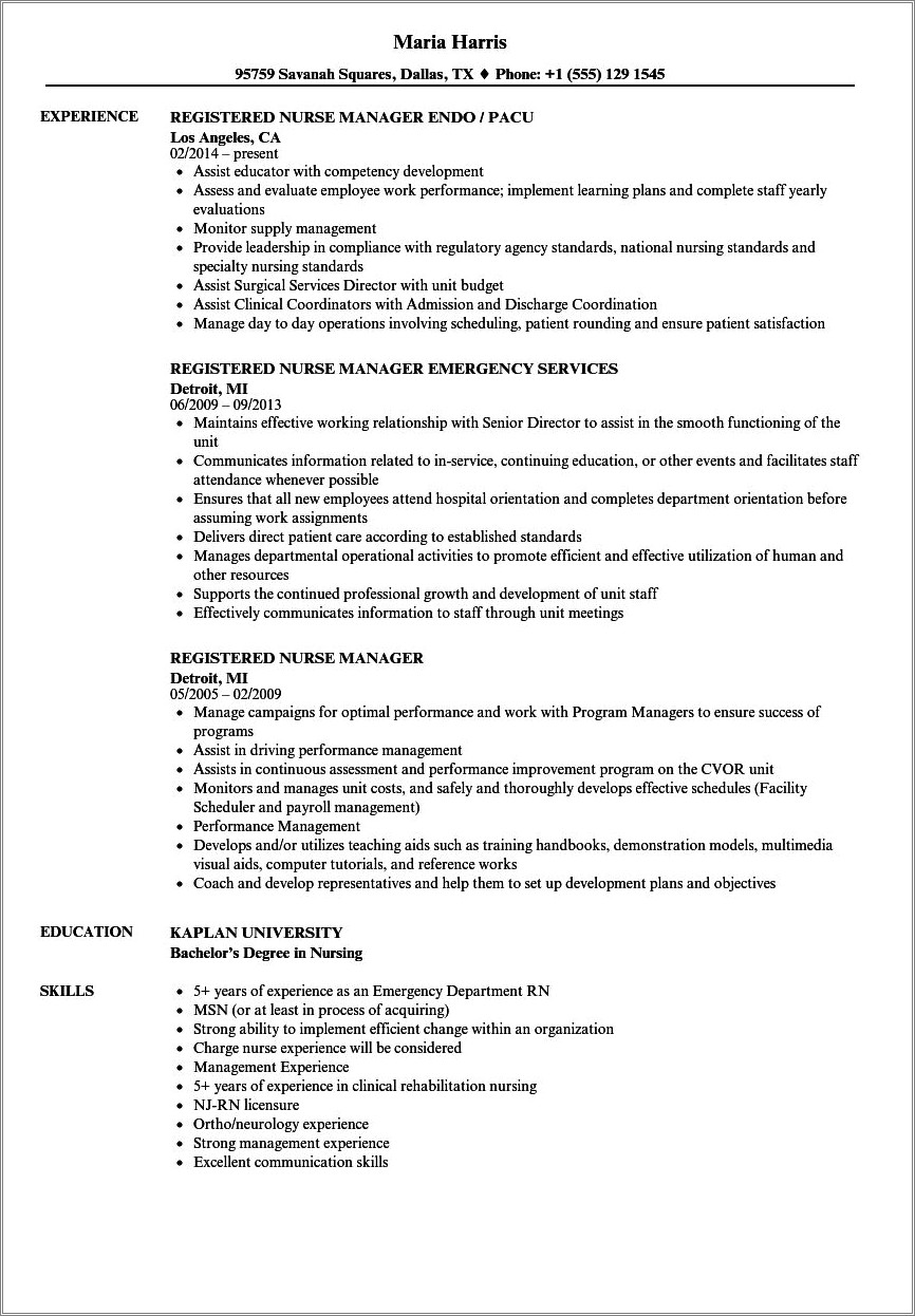 Resume Examples For Emergency Room Nurses Resume Example Gallery