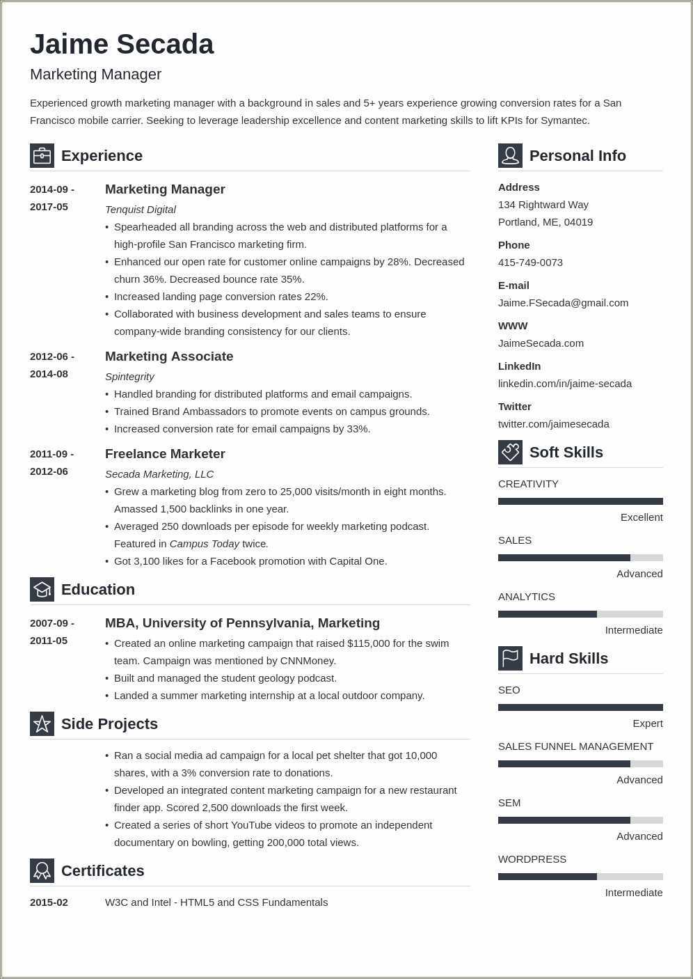 Sales Marketing Manager Resume Example Resume Example Gallery sales-marketing-manager-resume-example-resume-example-gallery