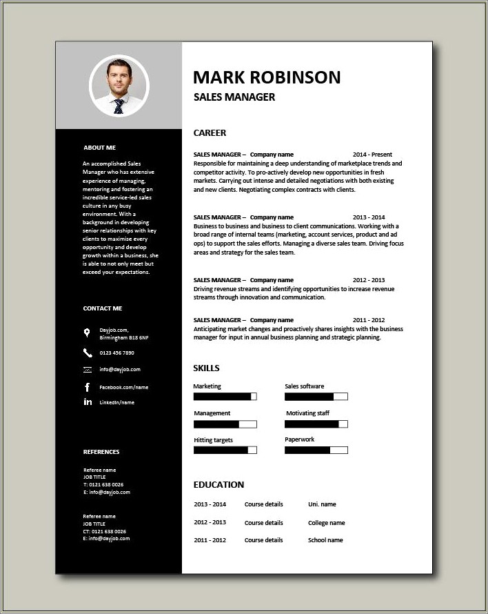 Sales Resume Template Word Free Resume Example Gallery