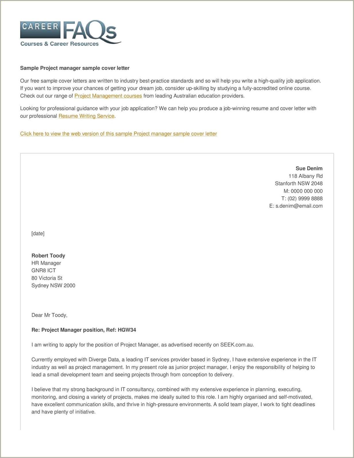 Sample Cover Letter Resume Writer Resume Example Gallery