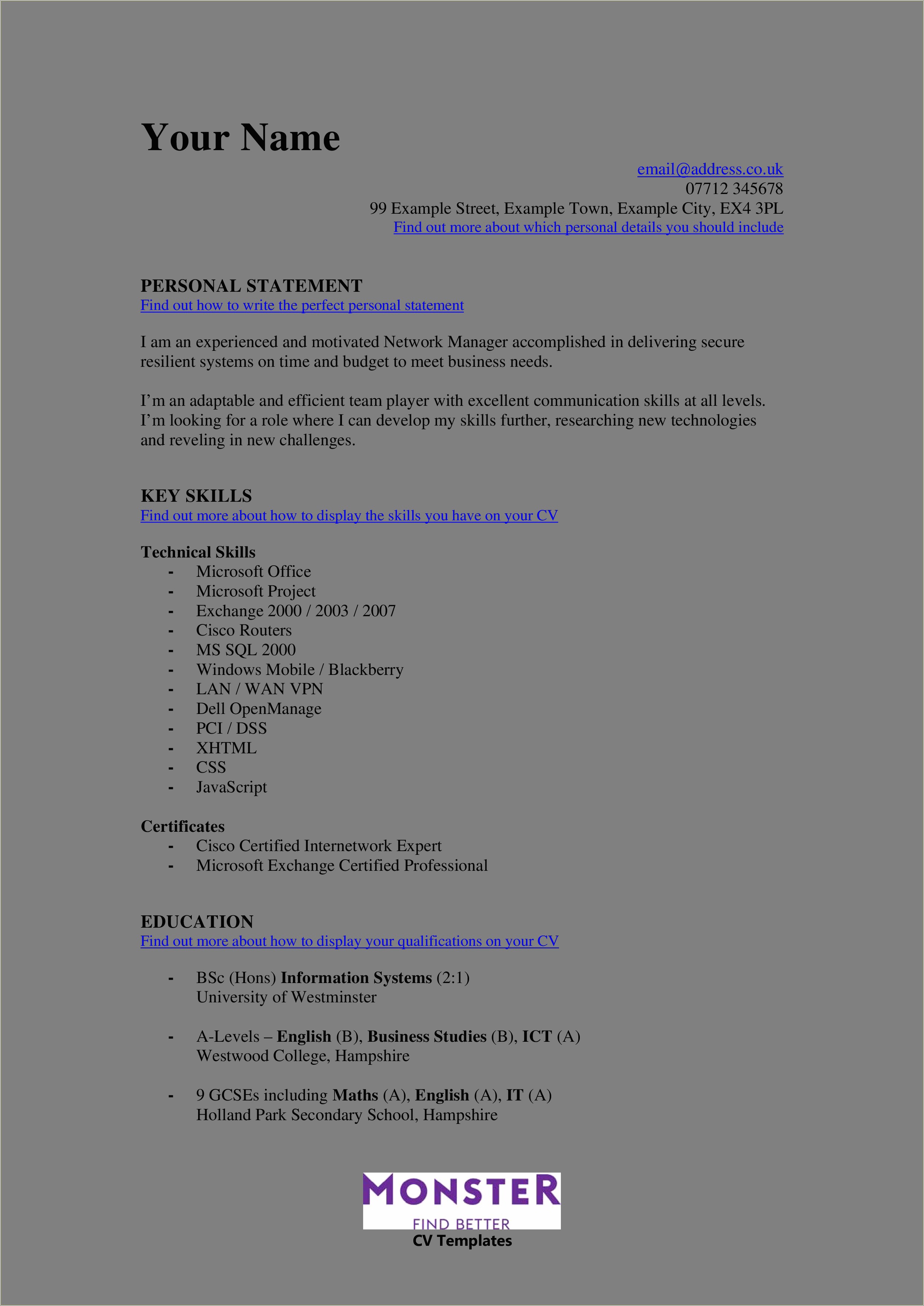 Information System Internship Resume Sample Resume Example Gallery