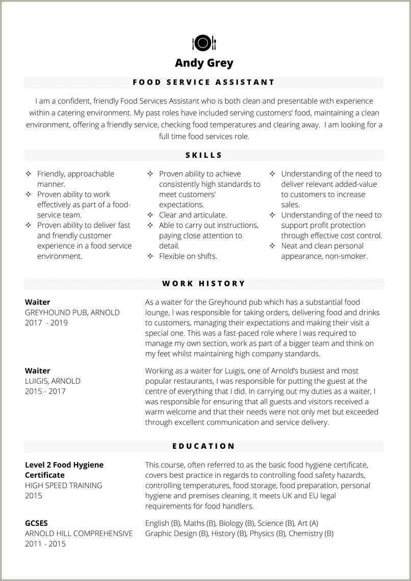 Food Science And Nutrition Resume Sample - Resume Example Gallery