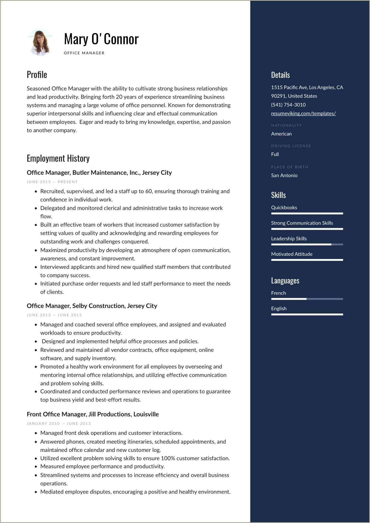 Sample Resume Front Office Manager Resume Example Gallery Sample Resume Front Office Manager Resume Example Gallery