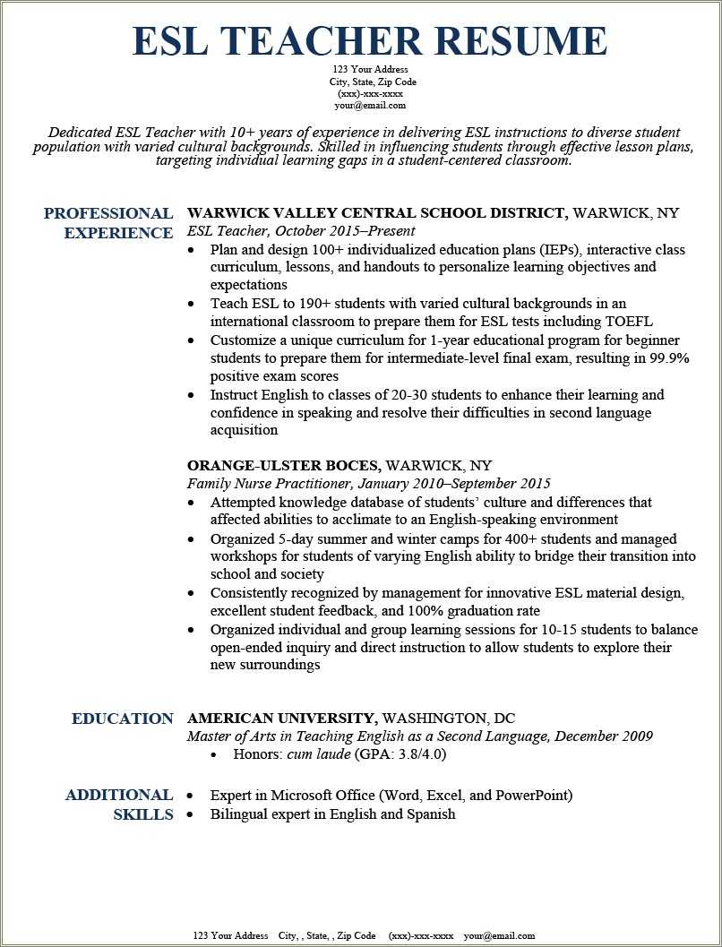 Sample Resume For Teaching Job Resume Example Gallery sample-resume-for-teaching-job-resume-example-gallery