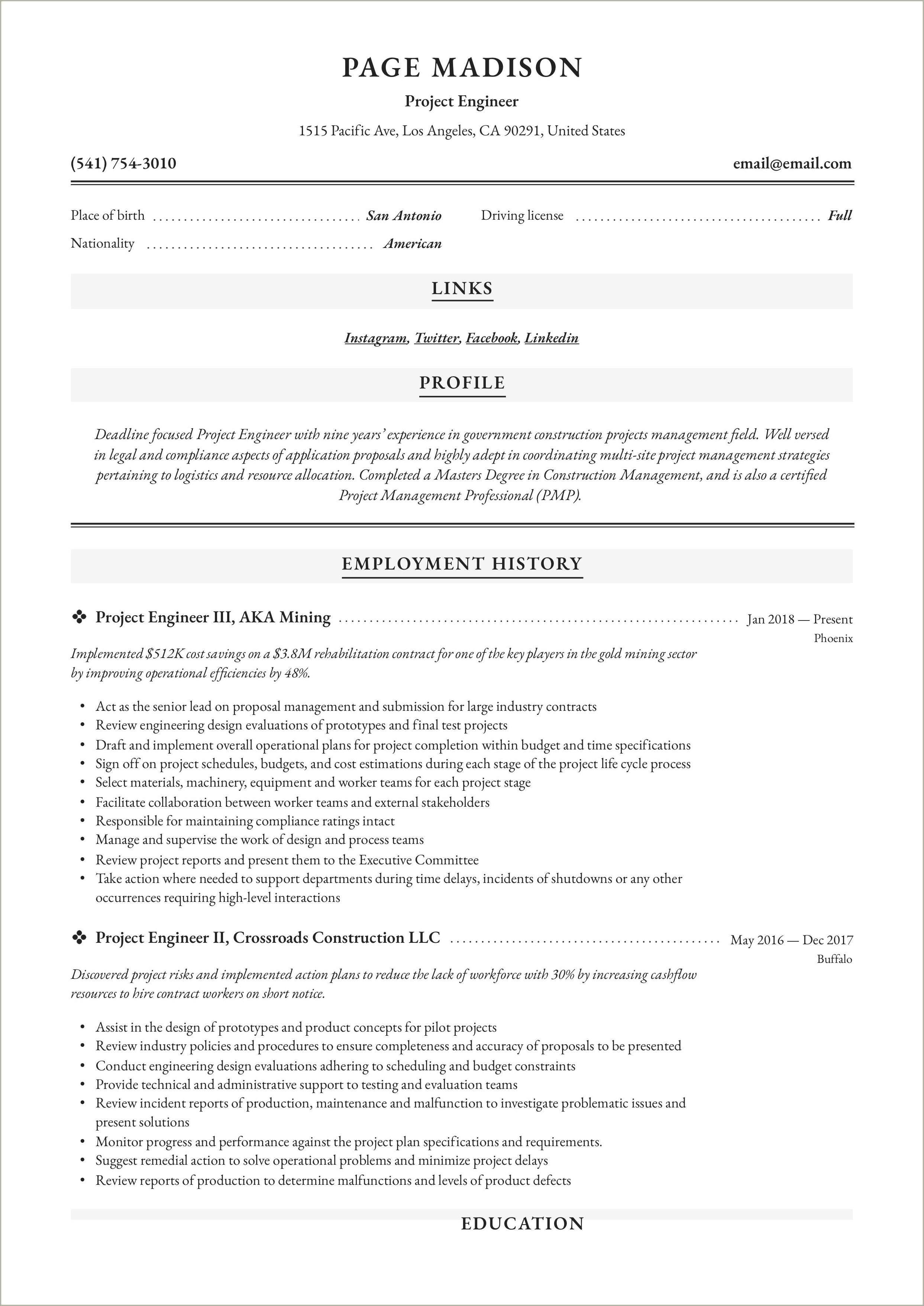 Project Engineer Resume Sample Pdf Resume Example Gallery project-engineer-resume-sample-pdf-resume-example-gallery
