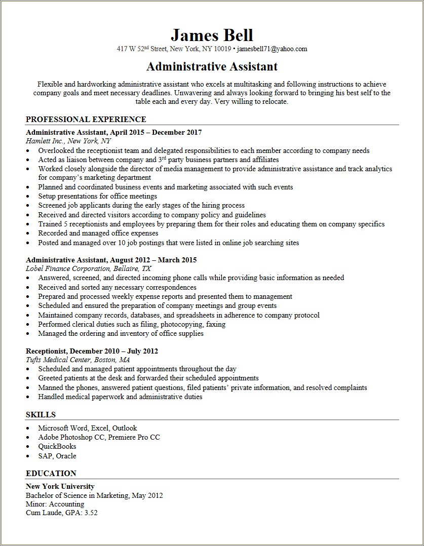 Skills List Administrative Assistant Resume Resume Example Gallery Skills List Administrative Assistant Resume Resume Example Gallery