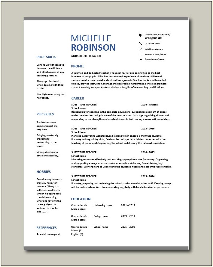 Skills List For Teacher Resume Resume Example Gallery
