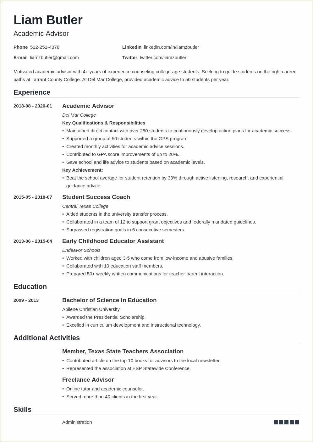 Study Abroad Advisor Resume Example Resume Example Gallery
