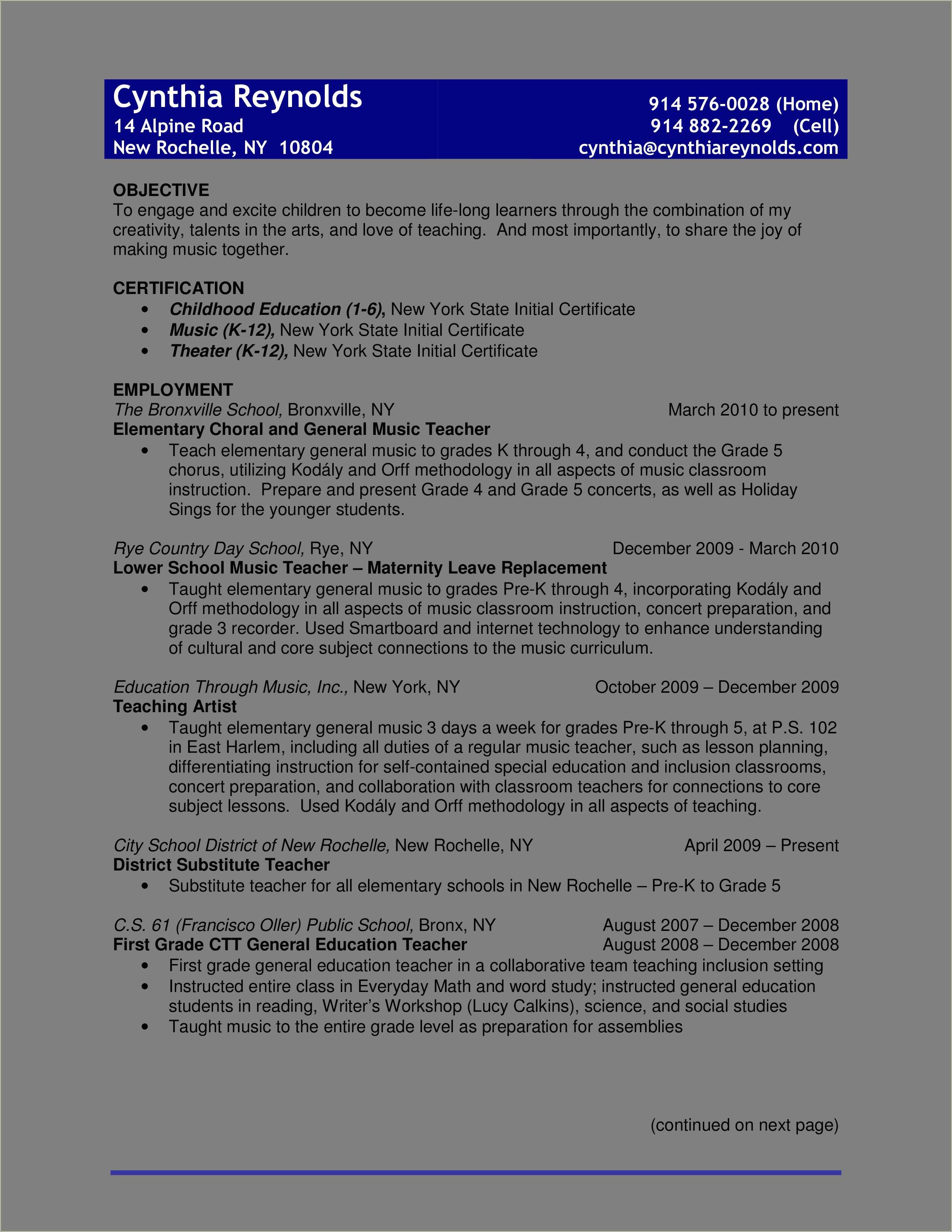 Substitute Teacher Resume Examples Free Resume Example Gallery