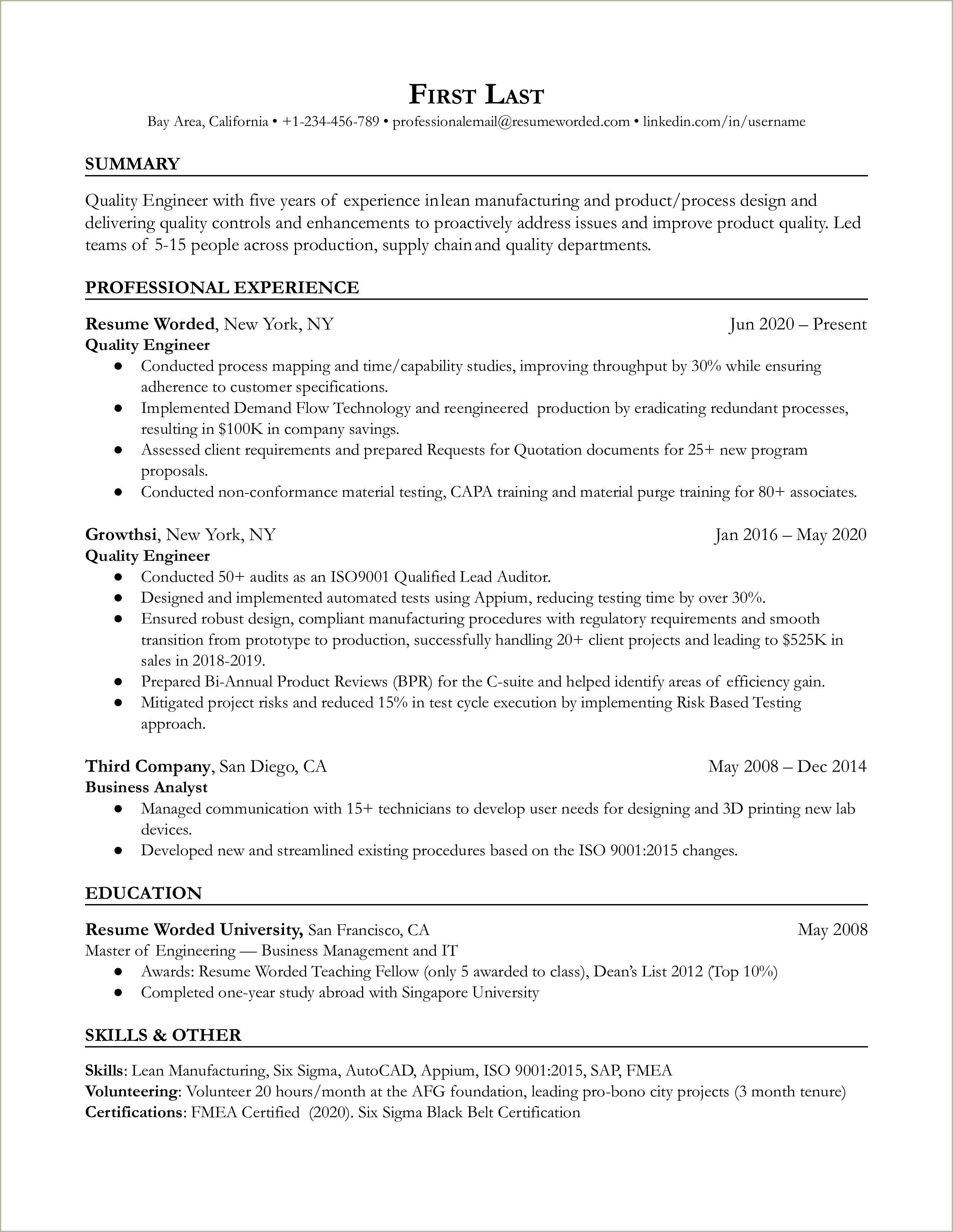 Supplier Quality Engineer Resume Example Resume Example Gallery supplier-quality-engineer-resume-example-resume-example-gallery