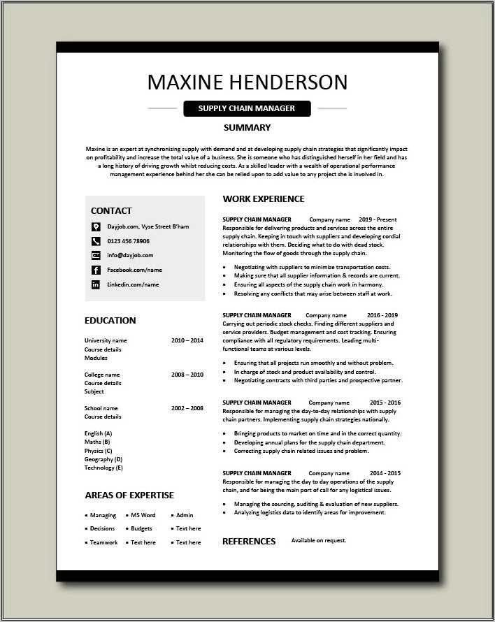 Supply Chain Management Resume Summary Resume Example Gallery supply-chain-management-resume-summary-resume-example-gallery