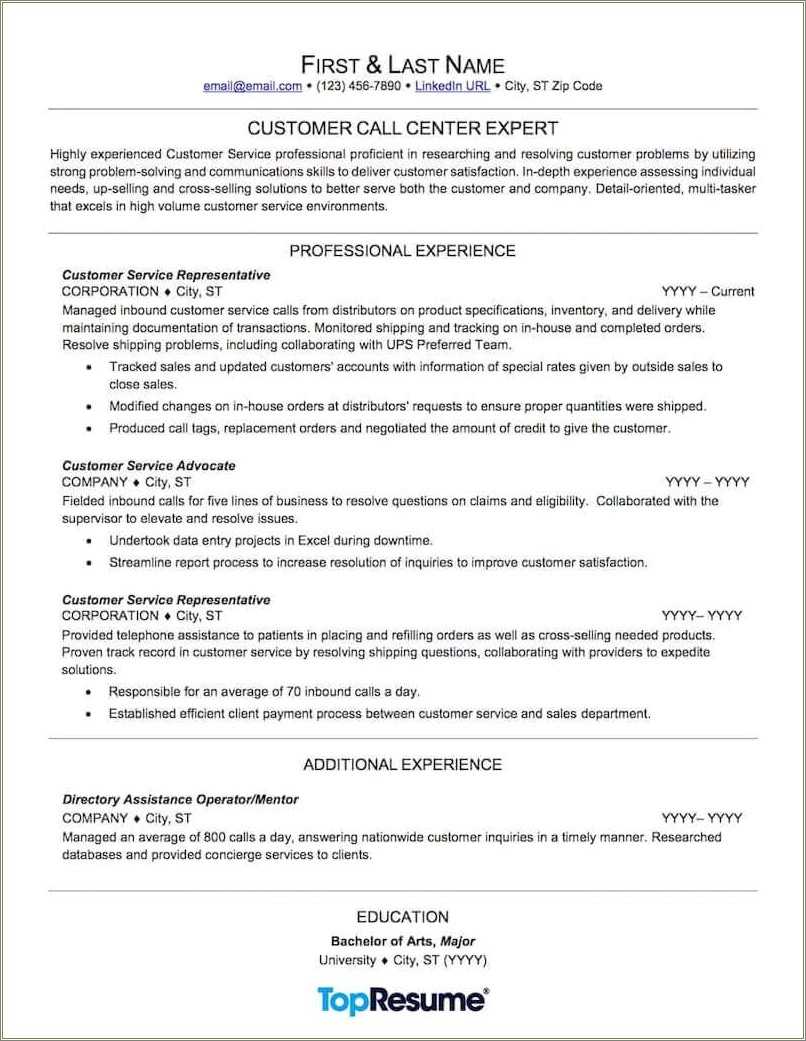 The Best Customer Service Resumes Resume Example Gallery
